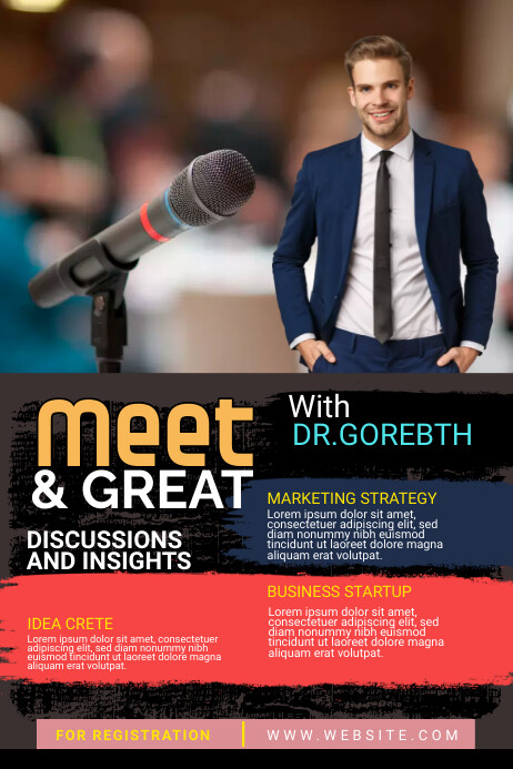 Professional Meet & Greet Banner Banner 4' × Template | PosterMyWall