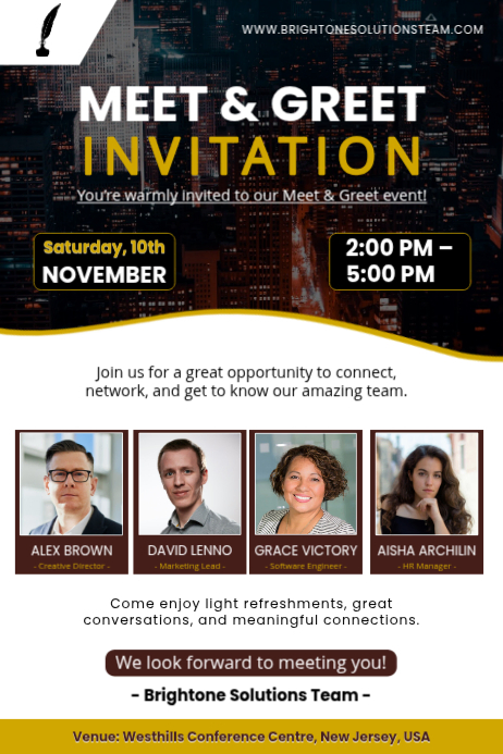 Professional Meet and Greet Event Poster Template | PosterMyWall