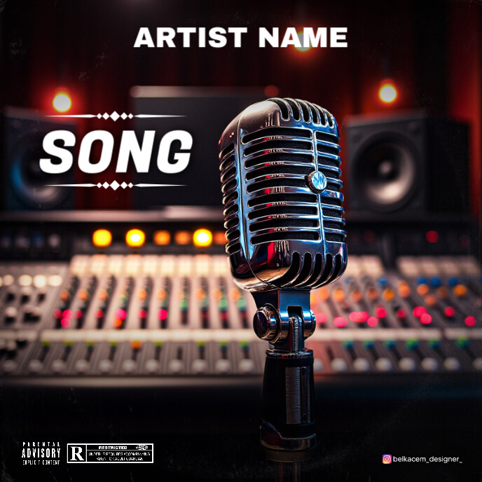 Professional Microphone And Piano Album Cover Template | PosterMyWall