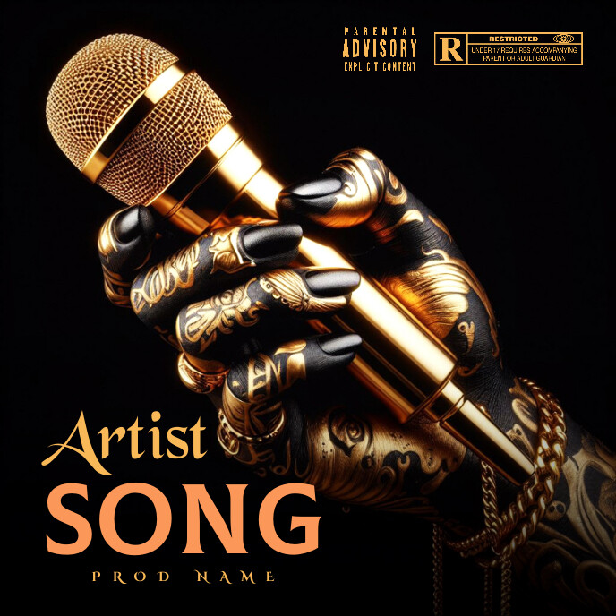 Plantilla de Professional Microphone Golden Album Cover | PosterMyWall