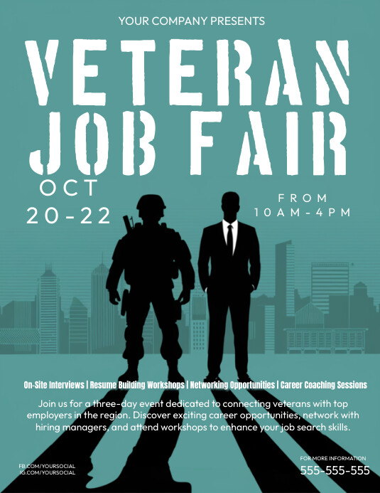 Copy of Professional Military Veterans Job Fair Flye | PosterMyWall