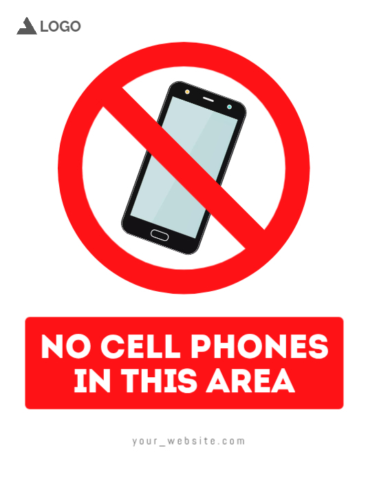 Professional Minimalist No Cell Phones In This Area Company Sign ...