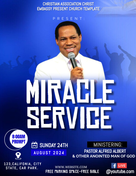 Modèle Professional Miracle Service Church Invitatio | PosterMyWall