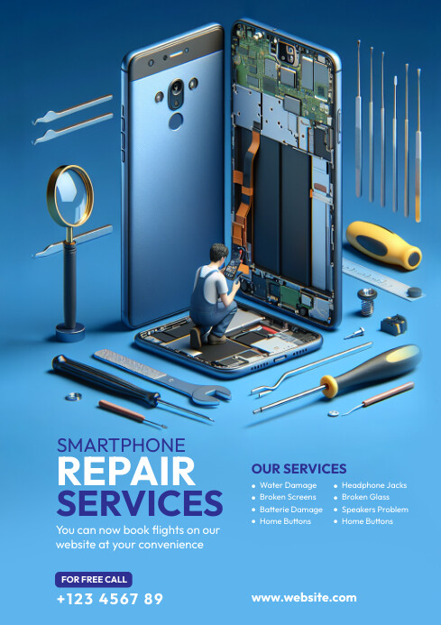 Professional Mobile Repair Services Flyer Template | PosterMyWall