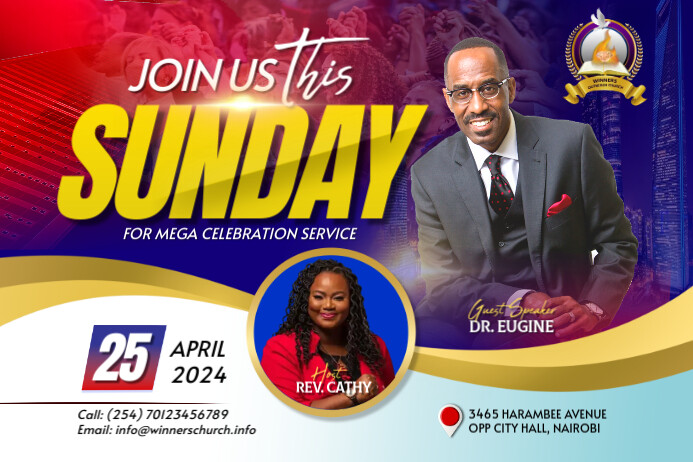 Professional Modern Church Banner 4' × 6' Template | PosterMyWall