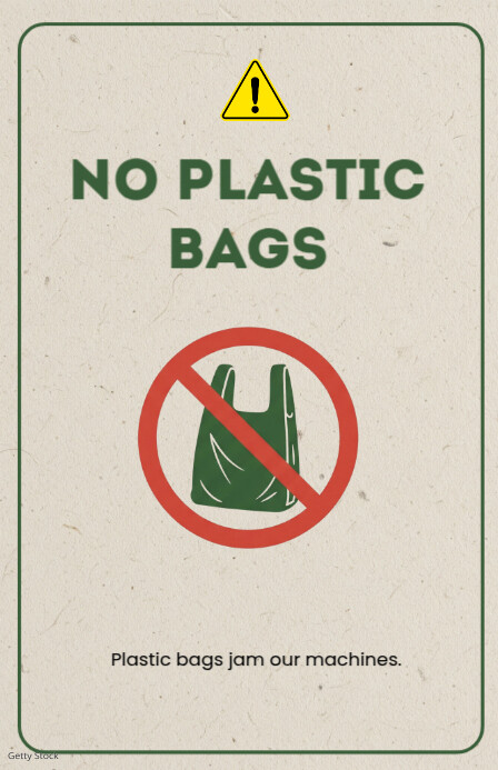 Copy of Professional Modern Eco-friendly 'no Plastic Bags' Warning Sign ...