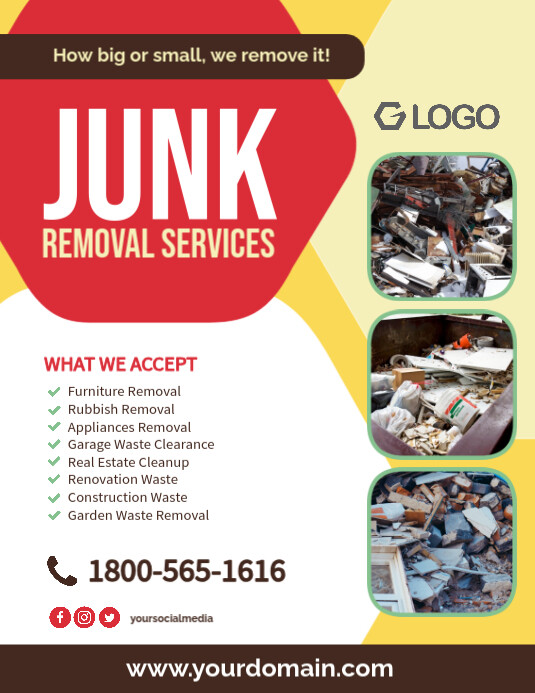 Professional Modern Junk Removal Service Flyer (us Letter) Template ...