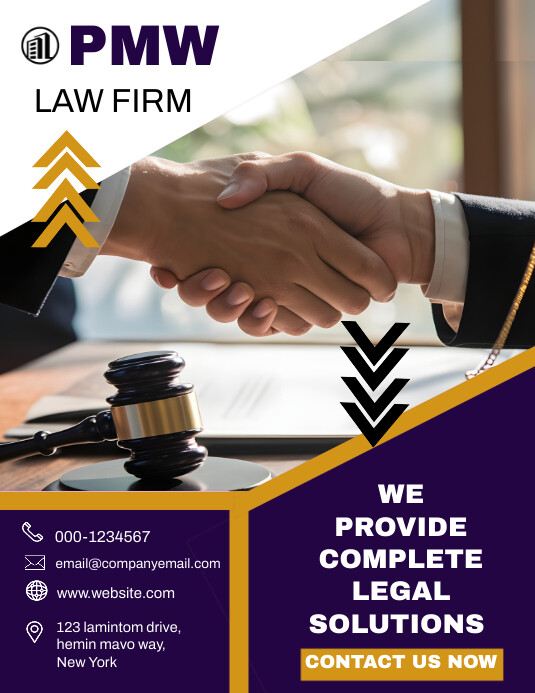 Professional modern law firm advert flyer Template | PosterMyWall