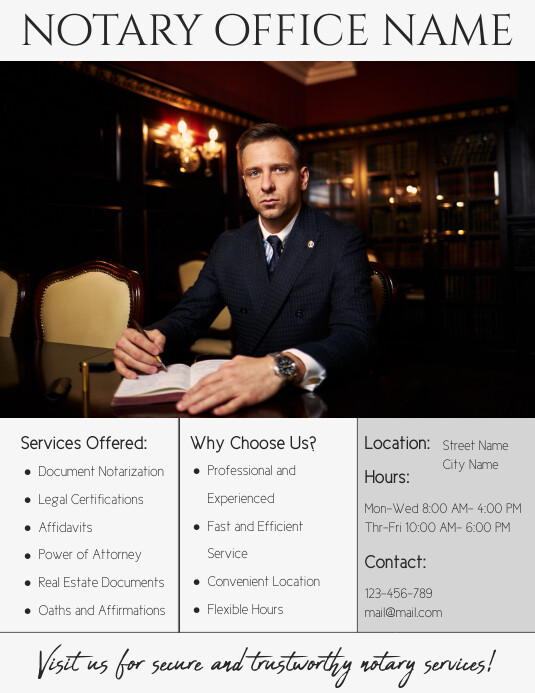 Modèle Professional Modern Minimal Notary Office Ser | PosterMyWall