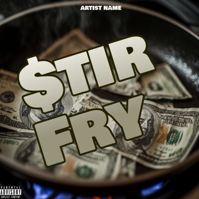 Professional Money Frying Pan Cooking Trap Rap Album Cover Template ...