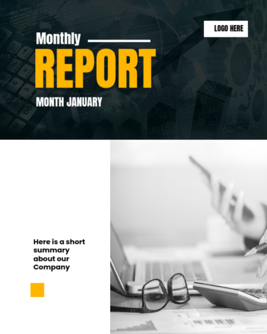 Professional Monthly Company Report Instagram Portrait Template ...