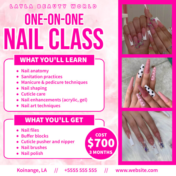 Professional Nail Class Instagram Post Template | PosterMyWall