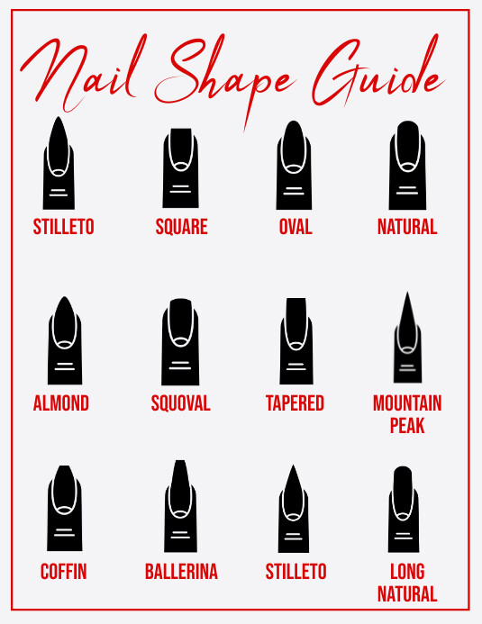 Professional Nail Shape Guide Flyer (us Lette Template | PosterMyWall