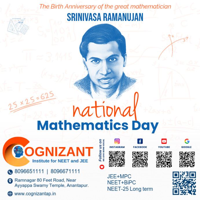 Professional National Mathematics Day Instagram Post Template ...