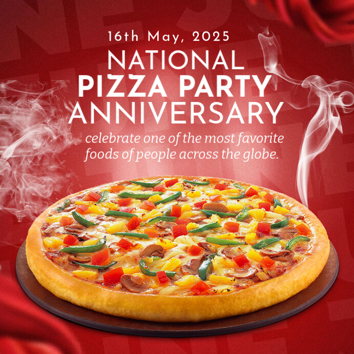 Professional National Pizza Party Day Instagram Post Template ...