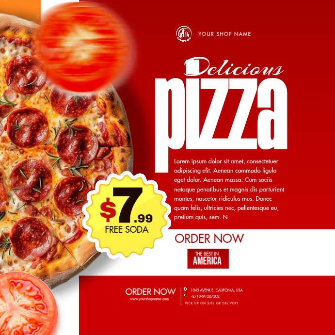 Professional National Pizza Week, Restaurant Promo, Pizza Flyer, Food ...
