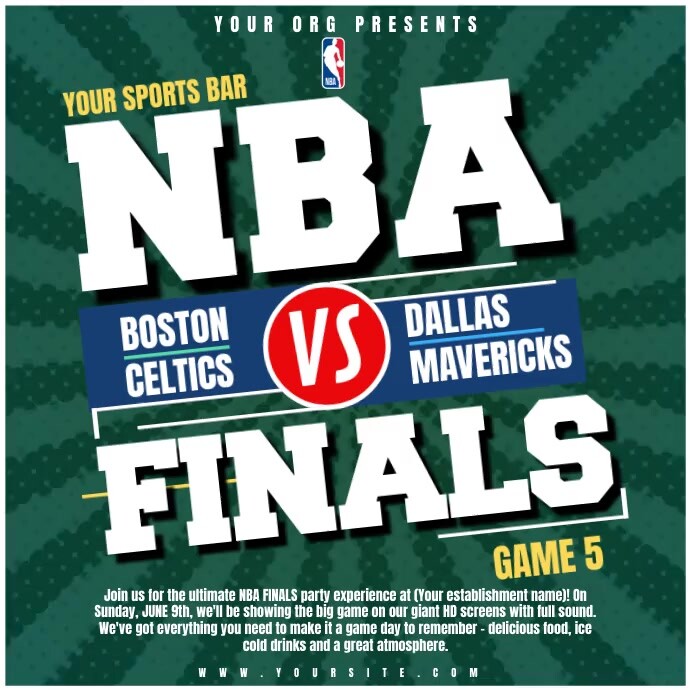 Professional Nba Finals Sport Bar Instagram Template | PosterMyWall