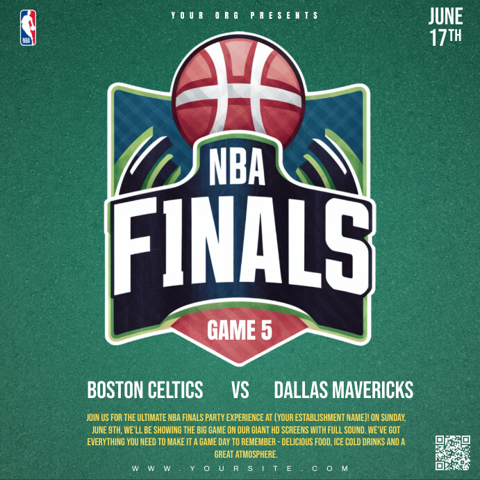Copy of Professional Nba Finals Sports Bar Flyer Inst | PosterMyWall
