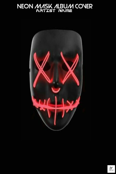 Professional Neon Mask Album Cover Poster Template | PosterMyWall