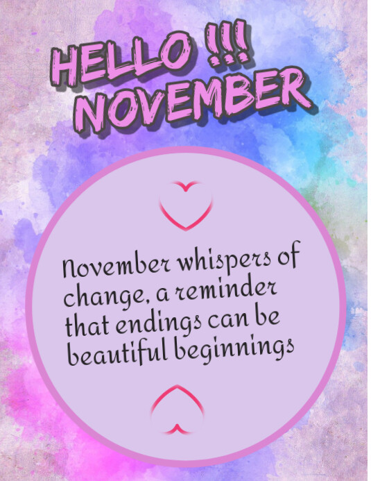 Professional New Month Greetings November Design For Business Template ...