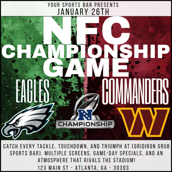 Plantilla de Professional Nfl Playoff Flyer. Eagles Vs Commanders ...