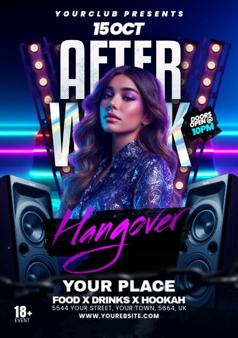Professional Night Club Flyer A5 Template | PosterMyWall