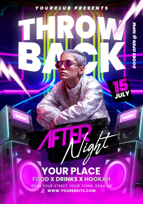 Professional Night Club Flyer A5 Template | PosterMyWall