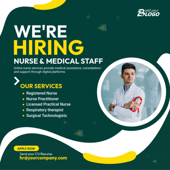 Copy of Professional Nurse Hiring Instagram Post | PosterMyWall