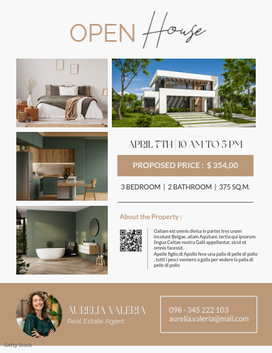 Professional Open House Real Estate Flyer Advertisement Kaki White And ...