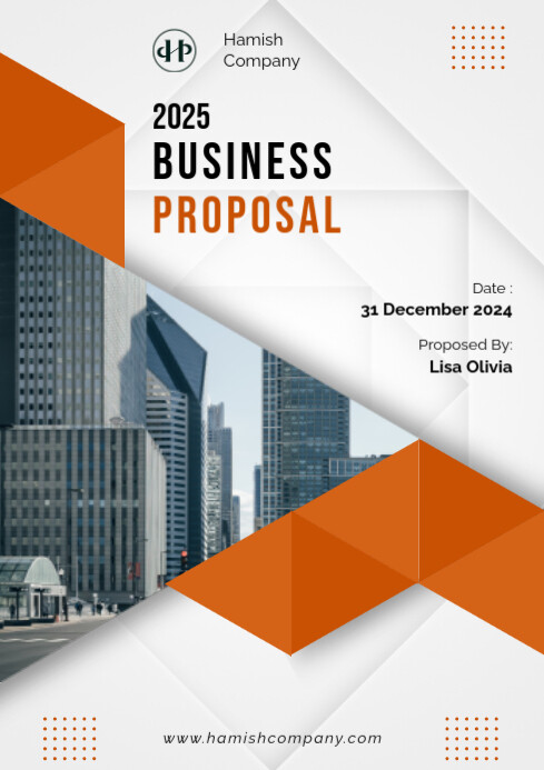 Copy of Professional Orange White Modern Business Pro | PosterMyWall