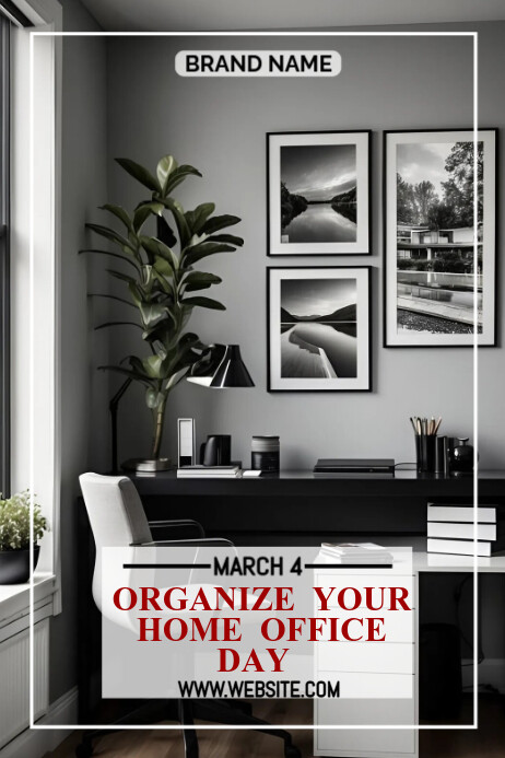 Professional Organize Your Home Office Day Poster Template | PosterMyWall