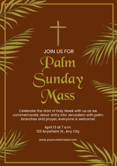 Copy of Professional Palm Sunday Mass Flyer A4 | PosterMyWall