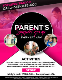 Blue caregiver support group landscape poster Template | PosterMyWall