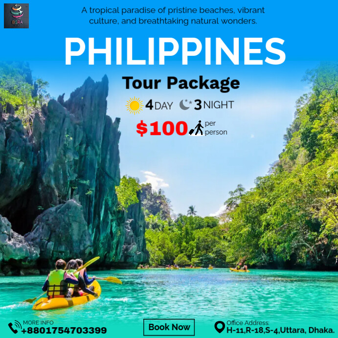Professional Philippines Tour Package Ads Design Template | PosterMyWall