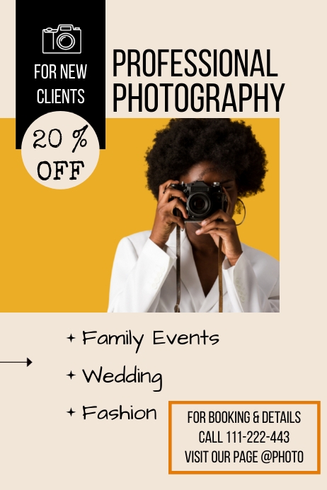 Copy of Professional Photographer / Photography (1) | PosterMyWall