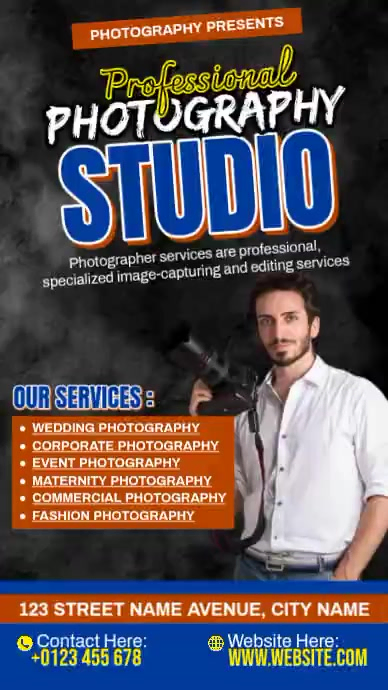 Professional Photography Studio Template | PosterMyWall