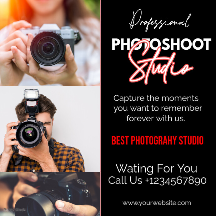Professional photoshoot studio template | PosterMyWall