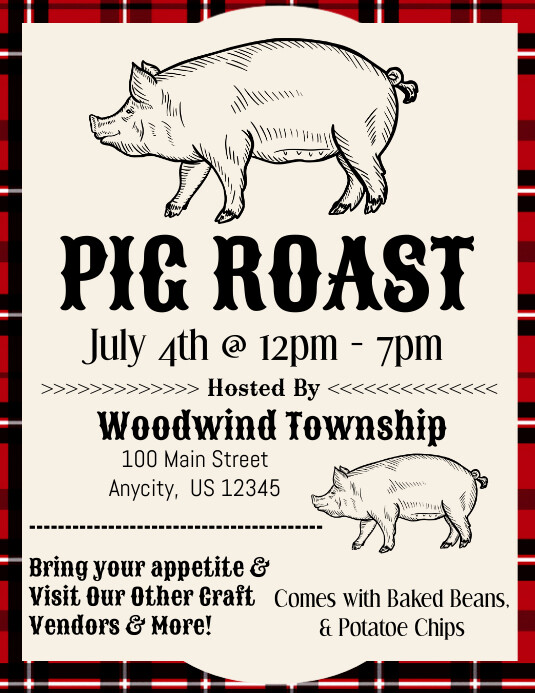 Professional Pig Roast Flyer (us Letter) Template | PosterMyWall