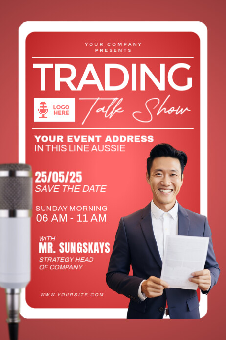 Plantilla de Professional Podcast Trading Talk Show Poster | PosterMyWall