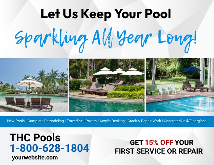 Professional Pool Cleaning Ads Template | PosterMyWall