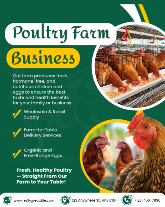 Professional poultry farming business Template | PosterMyWall