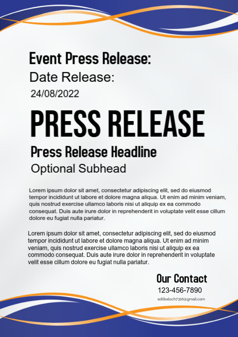 Copy of Professional Prees Release A4 | PosterMyWall