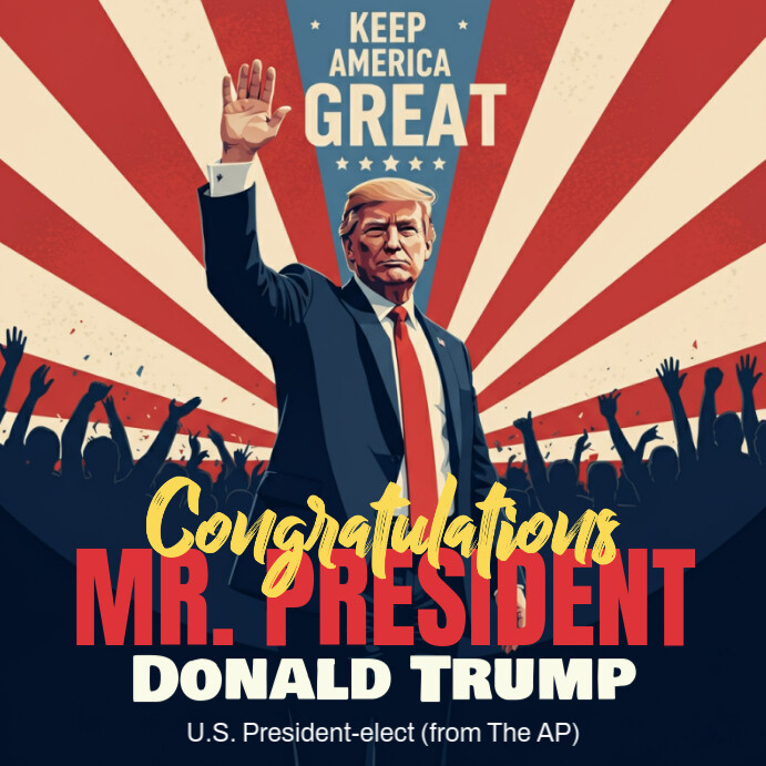 Professional President Trump 2024 Instagram Post Template | PosterMyWall