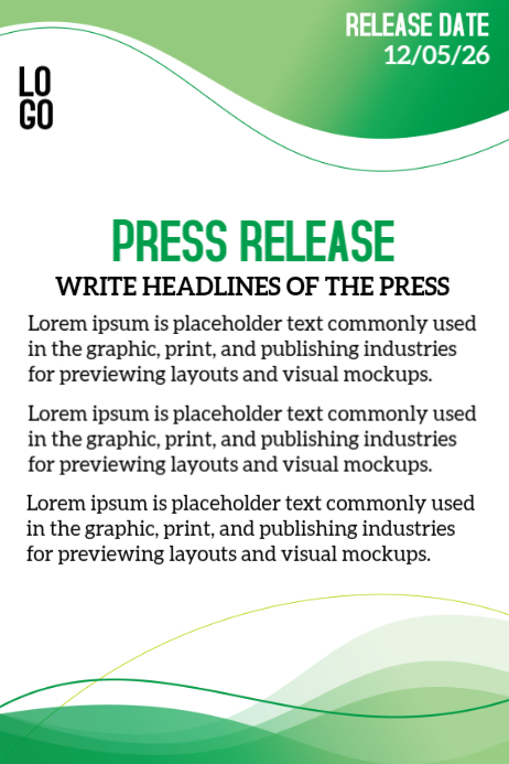 Professional Press Release Poster Template | PosterMyWall