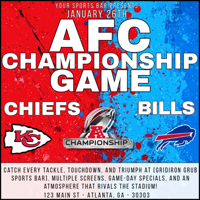 Professional Professional Nfl Playoff Flyer. Chiefs Vs Bills Instagram ...
