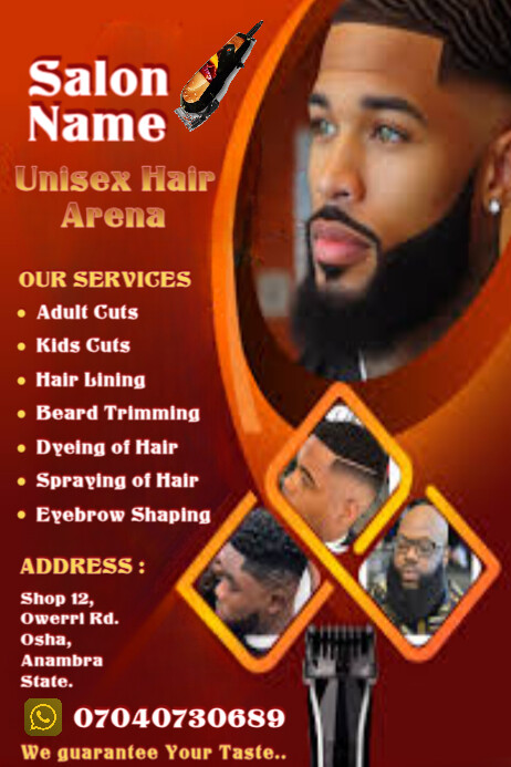 Copy of Professional Professional Unisex Barbing Salon Flyer Poster ...