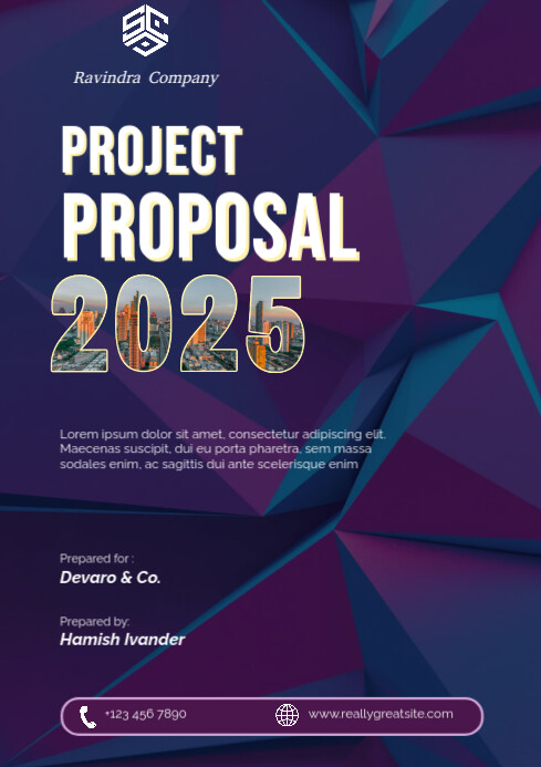 Copy of Professional Purple Modern Project Proposal Business Cover Page ...