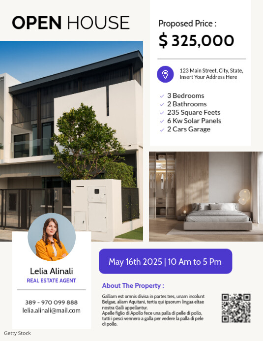 Copy of Professional Purple White And Black Open House Real Estate ...