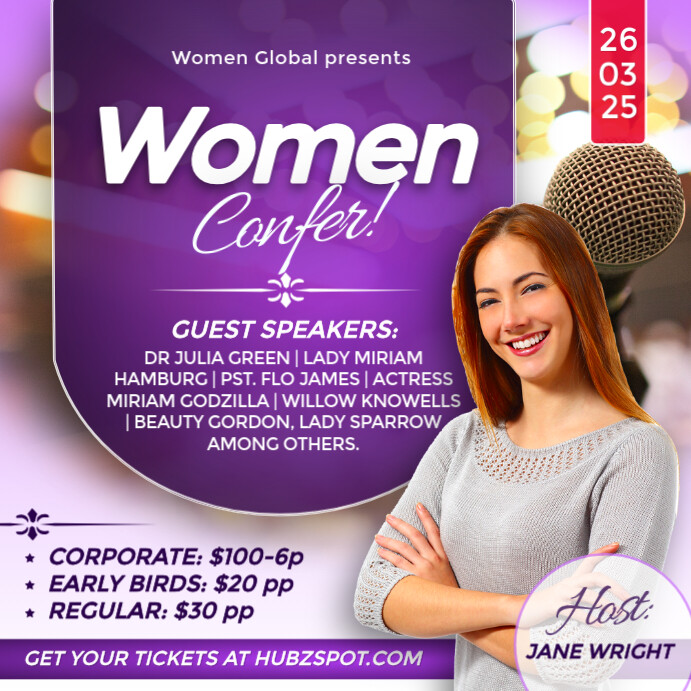Copy of Professional Purple Women's Conference Instagram poster ...