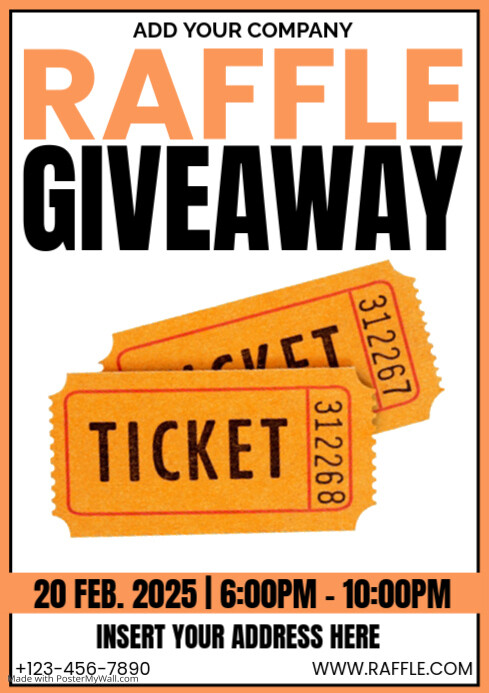 Professional Raffle Ticket Contest Invitation Poster Flyer A4 Template ...